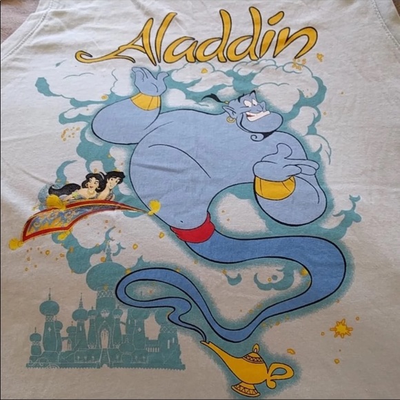 Disney | Tops | Disneys Aladdin Baby Blue Graphic Tank | Poshmark